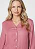 Izabel London Dark Pink Collarless Button Up Long Sleeve Shirt ...