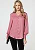 Izabel London Dark Pink Collarless Button Up Long Sleeve Shirt ...