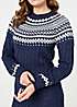 Izabel London Navy Aztec Print High Neck Midi Jumper Dress | Kaleidoscope