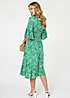 Izabel London Printed Three-Quarter Sleeve Layered Midi Dress ...