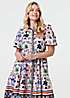 Izabel London Printed Tie-Up Waist Knee Length Dress | Kaleidoscope