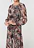 Izabel London Printed Tie Waist Long Sleeve Maxi Dress | Kaleidoscope