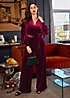 Joe Browns Berry Open Collar Wide Leg Velour Zip Through Jumpsuit ...