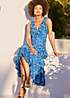 Joe Browns Floral Maxi Dress with Mesh Overlay & Frill Detail ...