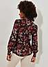Joe Browns Ruffle-Front Dark Floral Sheer Blouse with Cami | Kaleidoscope