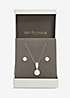 Jon Richard Rhodium Plated Cubic Zirconia & Pearl Set - Gift Boxed ...