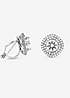 Jon Richard Rhodium Plated Double Halo Crystal Clip Earrings | Kaleidoscope