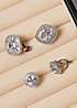 Jon Richard Rhodium Plated Double Halo Crystal Clip Earrings | Kaleidoscope