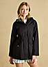 Joules Portwell Black Waterproof Raincoat with Hood | Kaleidoscope