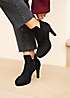 Linzi Black Faux Suede Small Platform Ankle Boots | Kaleidoscope
