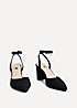 Linzi Carrie Black Faux Suede Mid Height Court Shoes | Kaleidoscope