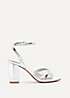 Linzi City Silver Faux Leather Heeled Sandals | Kaleidoscope