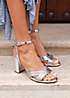 Linzi City Silver Faux Leather Heeled Sandals | Kaleidoscope