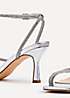 Linzi Mayfair Silver Faux Leather Diamante Heeled Sandals | Kaleidoscope