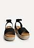 Linzi Nirvana Black Nubuck Flatform Sandals | Kaleidoscope