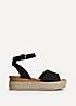 Linzi Nirvana Black Nubuck Flatform Sandals | Kaleidoscope