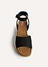 Linzi Nirvana Black Nubuck Flatform Sandals | Kaleidoscope