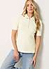 Long Tall Sally Half Zip Ribbed Cotton Collared Top | Kaleidoscope
