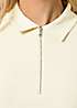 Long Tall Sally Half Zip Ribbed Cotton Collared Top | Kaleidoscope
