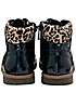 Lotus Lexis Navy/Leopard Womens Boots | Kaleidoscope
