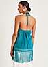 Monsoon Liza Embellished Tassel Halter Top | Kaleidoscope