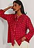 Monsoon Poppy Ruffle Print Blouse | Kaleidoscope