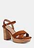 Novo Madison Tan Platform Heeled Sandals | Kaleidoscope