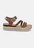 Novo Simba Tan Croc Espadrille Strappy Sandals | Kaleidoscope