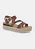 Novo Simba Tan Croc Espadrille Strappy Sandals | Kaleidoscope
