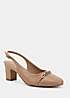 Novo Wide Fit Heidi Chain Trim Block Heel Slingbacks | Kaleidoscope