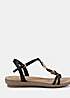 Novo Wide-Fit Tabby Hardware Detail Padded Footbed Sandals | Kaleidoscope