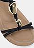 Novo Wide-Fit Tabby Hardware Detail Padded Footbed Sandals | Kaleidoscope