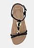 Novo Wide-Fit Tabby Hardware Detail Padded Footbed Sandals | Kaleidoscope