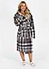 Online Home Shop Tartan Check Print Teddy Dressing Gown | Kaleidoscope