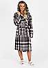 Online Home Shop Tartan Check Print Teddy Dressing Gown | Kaleidoscope