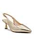 Paradox London ’Kelsey’ Champagne Flared Heel Slingback Court Shoes ...