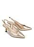 Paradox London ’Kelsey’ Champagne Flared Heel Slingback Court Shoes ...