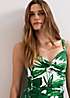 Phase Eight Green Palm Print Swimsuit | Kaleidoscope