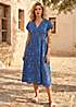 Roman Leaf Print Button Midi Dress | Kaleidoscope