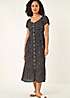 Roman Spotty Heart Button Midi Dress | Kaleidoscope
