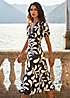 Roman Swirl Print Puff Sleeve Dress | Kaleidoscope