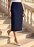 Roman Textured Elasticated Waist Pencil Midi Skirt | Kaleidoscope