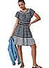 Roman Zig Zag Border Print Shirred Dress | Kaleidoscope