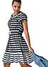 Roman Zig Zag Border Print Shirred Dress | Kaleidoscope
