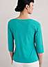 Seasalt Cornwall Teal Easel Three-Quarter Sleeve Top | Kaleidoscope
