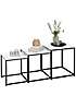 Set of 3 White Nesting Coffee Tables | Kaleidoscope