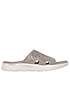 Skechers Go Walk Flex Glitz Taupe Slip On Sandals | Kaleidoscope