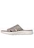 Skechers Go Walk Flex Glitz Taupe Slip On Sandals | Kaleidoscope