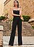 Sosandar Black Premium Bandeau Wide Leg Jumpsuit With Pockets | Kaleidoscope