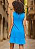 Sosandar Blue Keyhole Detail Ruffle Hem Shift Dress | Kaleidoscope